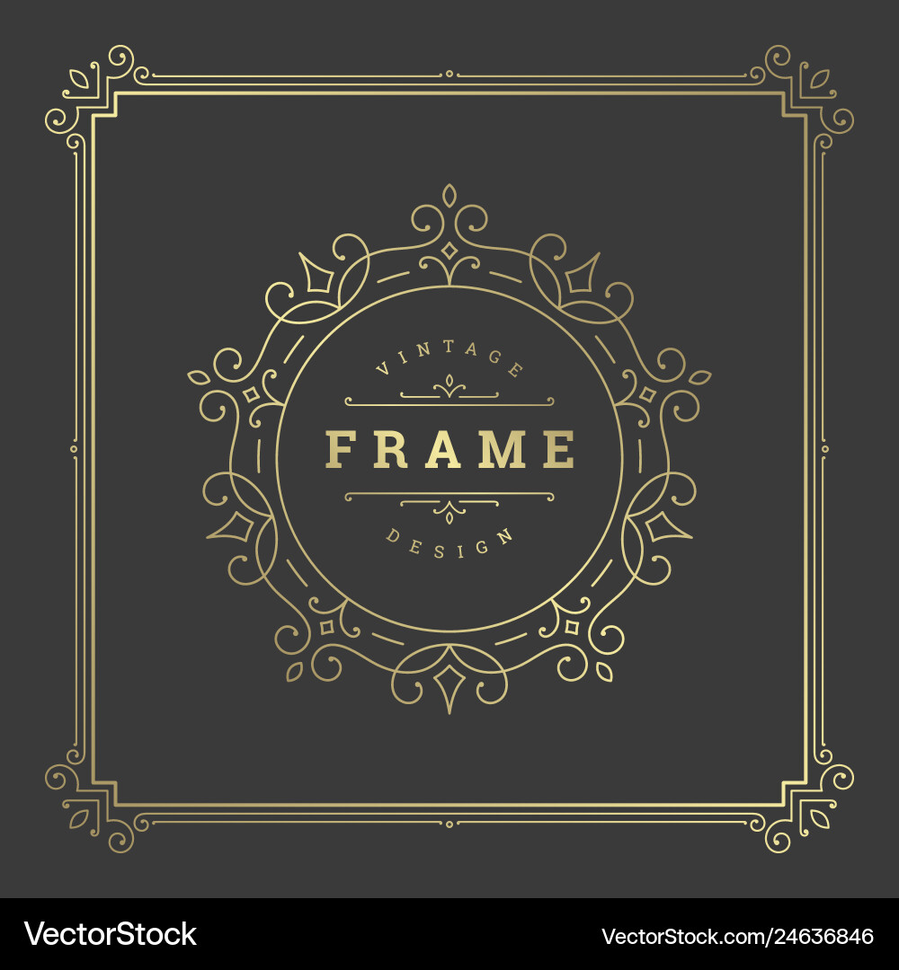 Vintage flourishes ornament frame template Vector Image