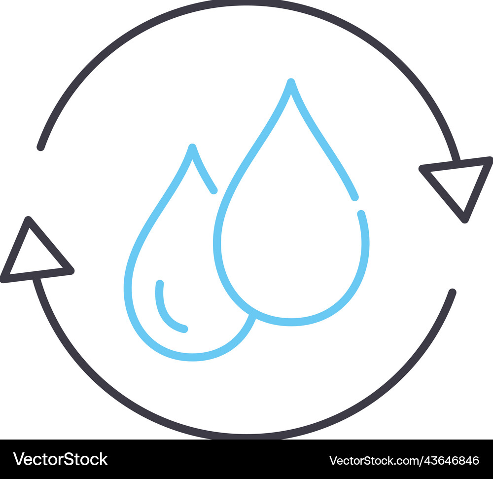 Waste water line icon outline symbol Royalty Free Vector