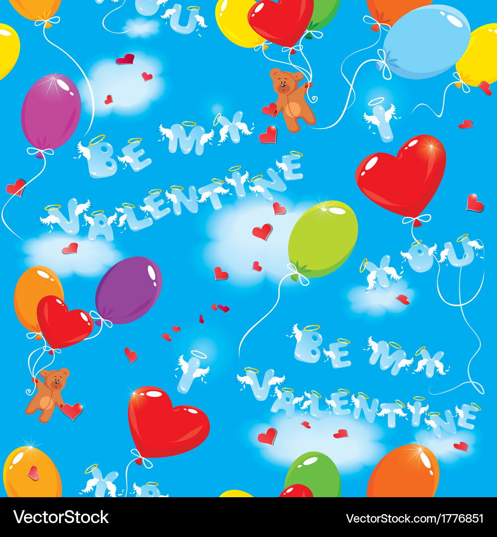 Angel font teddy bear seamless 380 Royalty Free Vector Image