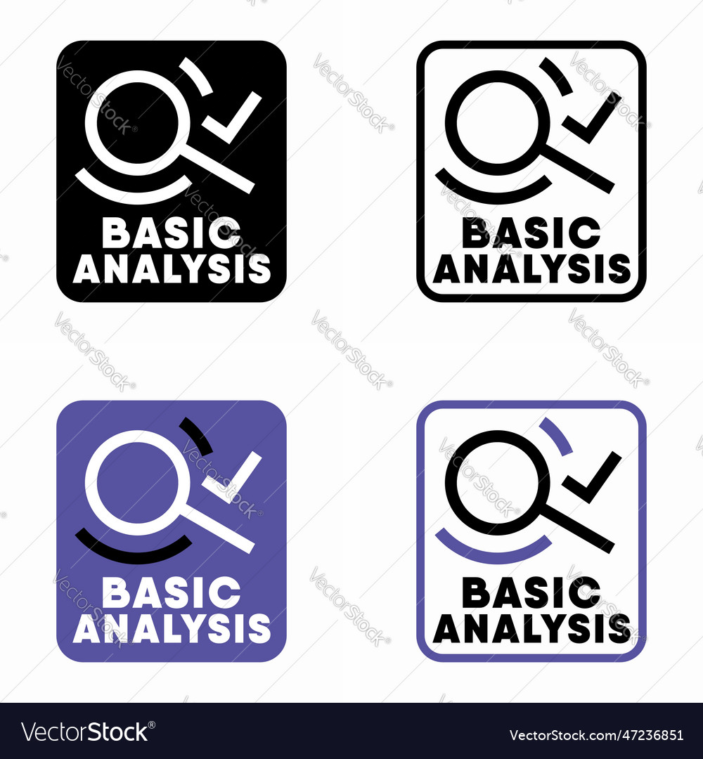 Basic analysis information sign Royalty Free Vector Image