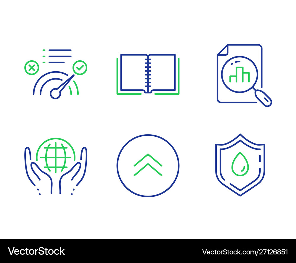 Book organic tested and correct answer icons set Vector Image