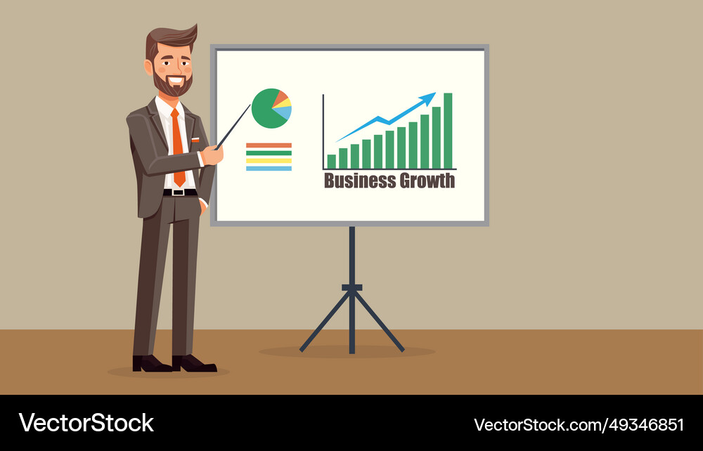 Business success and growth chart Royalty Free Vector Image