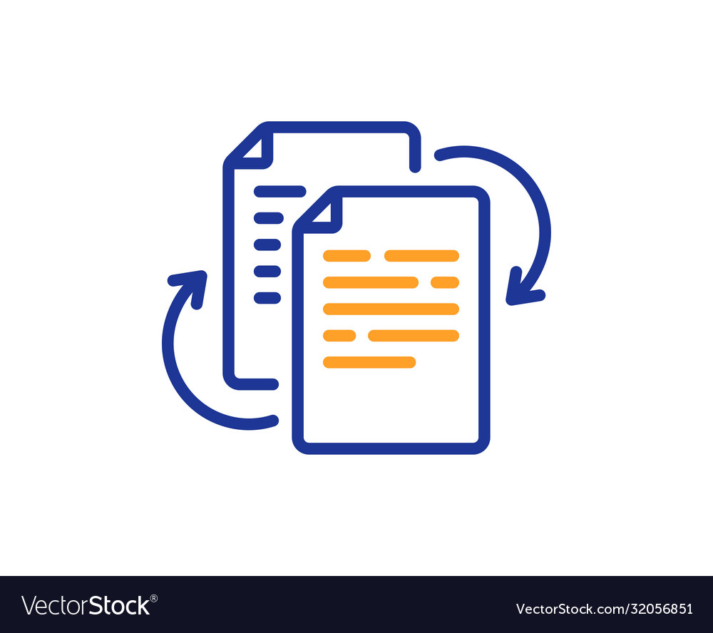 Documents workflow line icon doc file page sign Vector Image