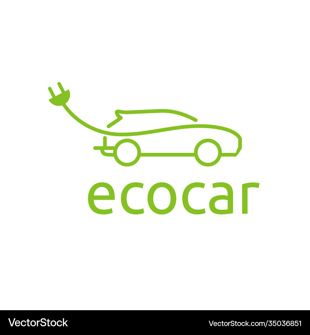 Eco-friendly car logo design with electric Vector Image