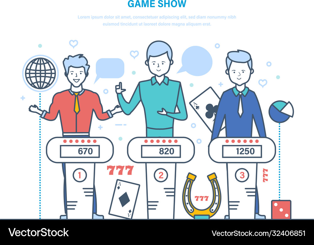 Game show participants play quiz answer Royalty Free Vector