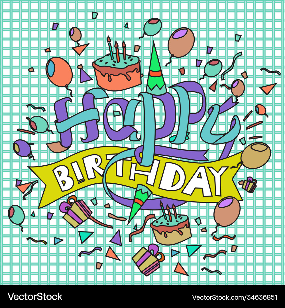 Happy birthday typography design for greeting Vector Image