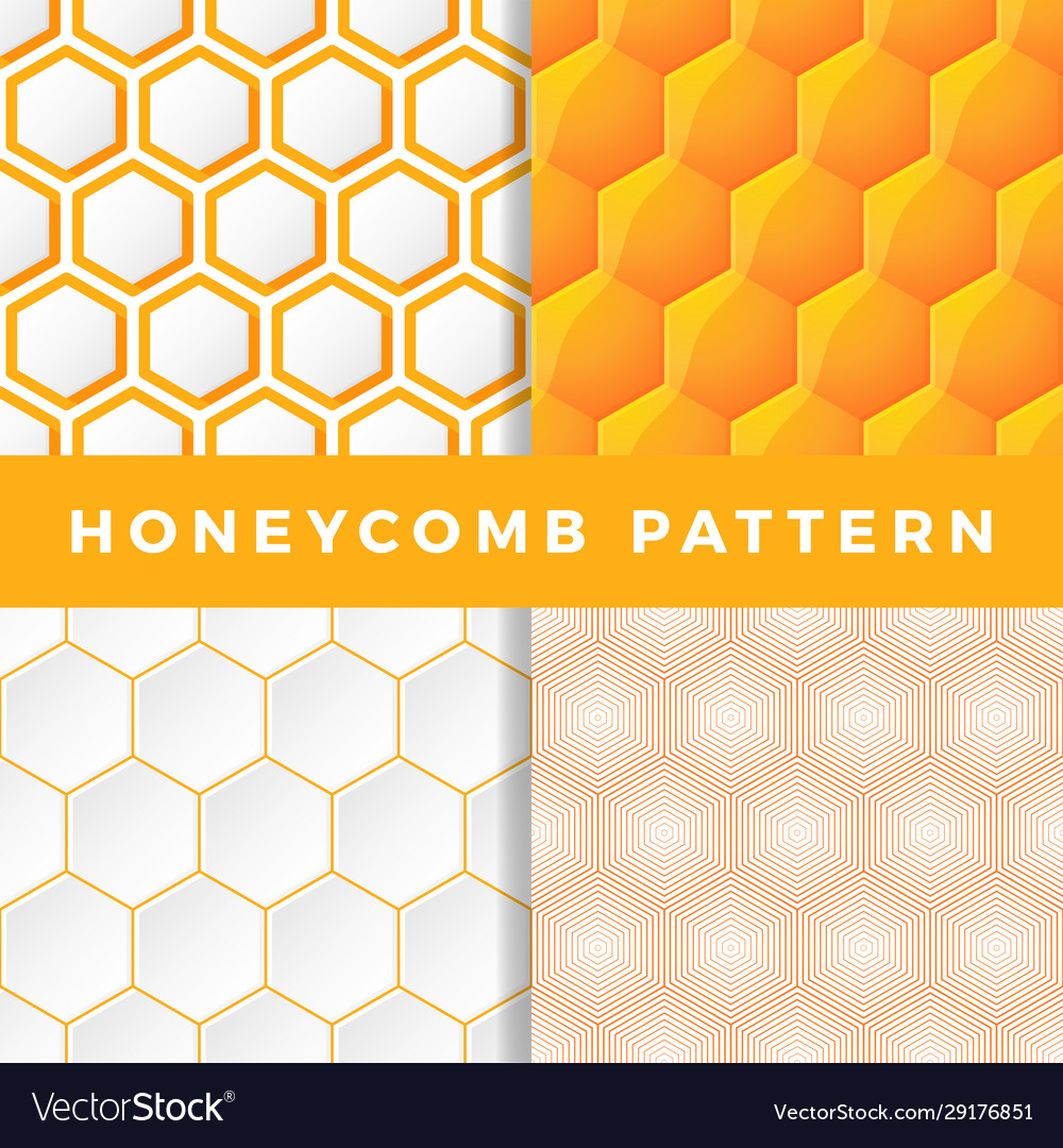 Honeycomb pattern set seamless pattern Royalty Free Vector