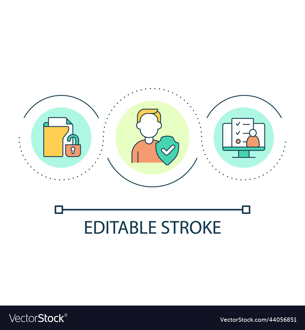 Personal data security loop concept icon Vector Image