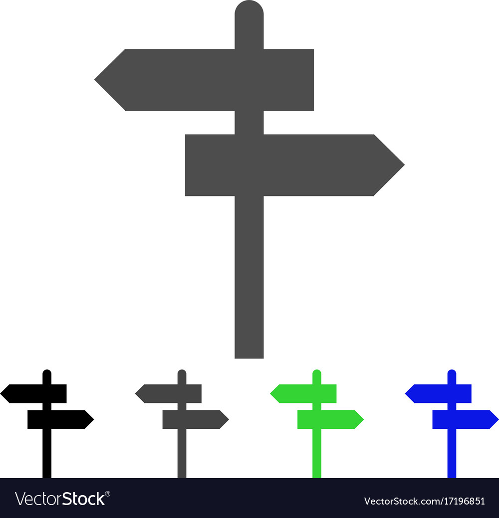 Road pointer flat icon Royalty Free Vector Image