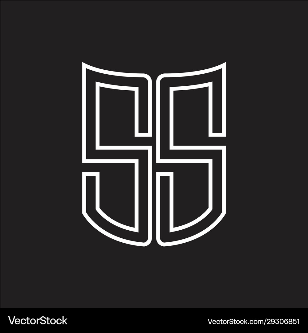 Ss logo monogram with ribbon style outline design Vector Image