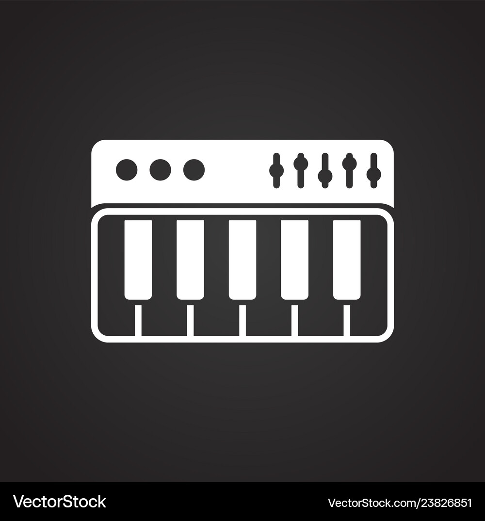 Synthesizer icon on black background for graphic Vector Image