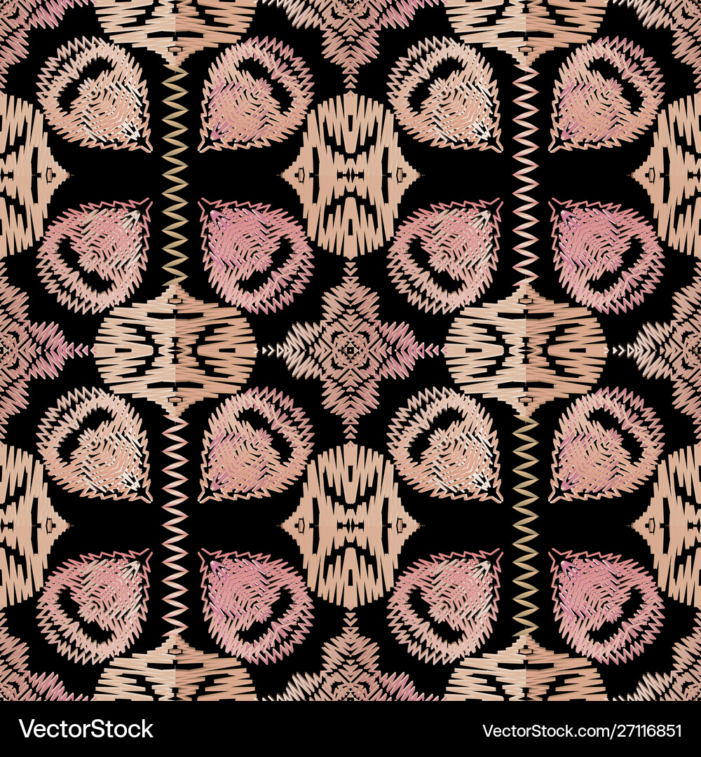 Tribal embroidery colorful seamless pattern Vector Image