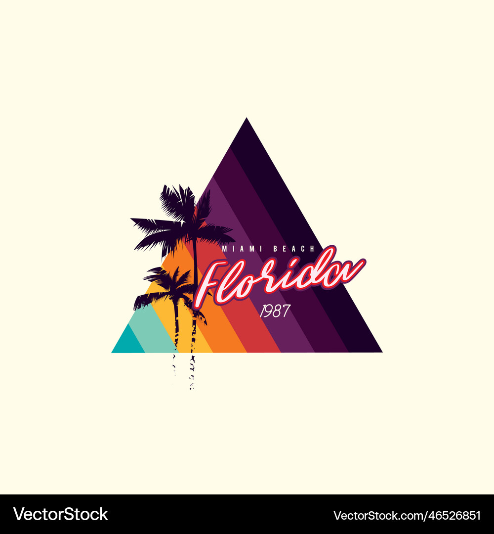 Vintage triangular sunset in the style of 80s Vector Image
