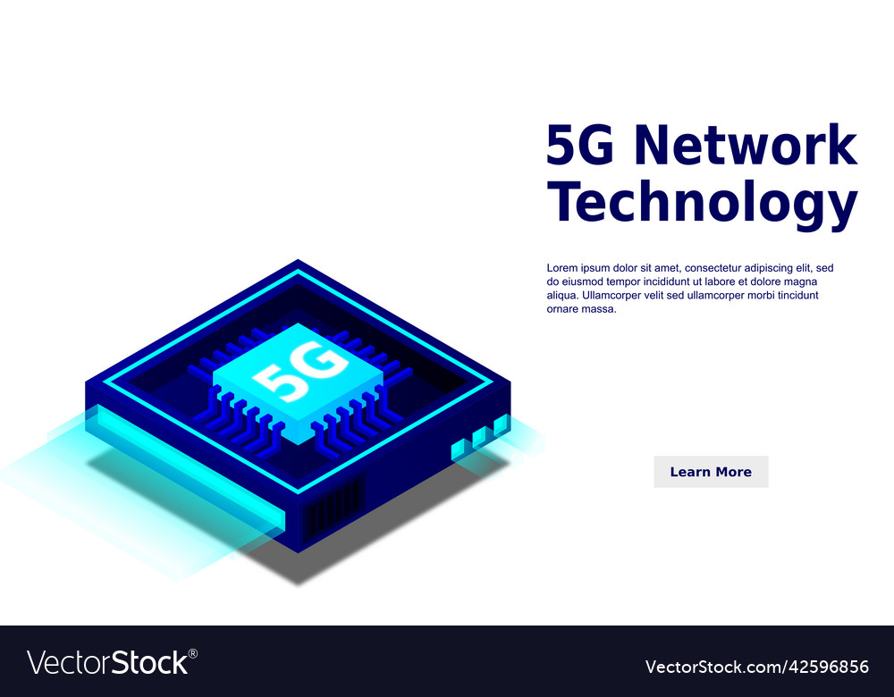 5g network processor mobile wireless internet Vector Image