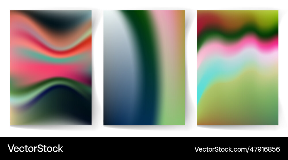 A set of abstract gradient backgrounds in pastel Vector Image