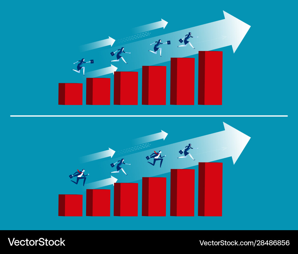 Business people go path to success concept Vector Image