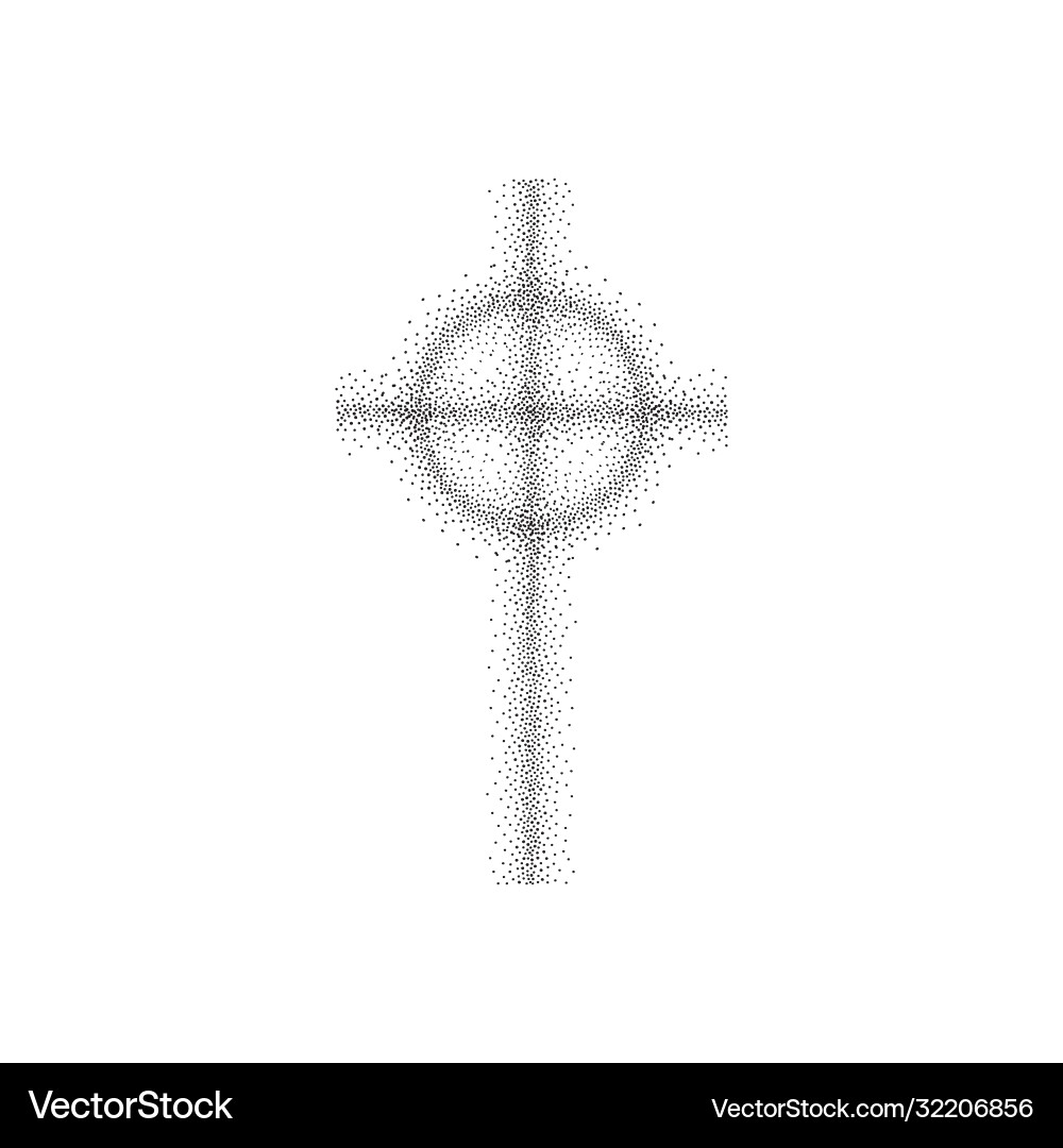 Dotted christian cross stock Royalty Free Vector Image