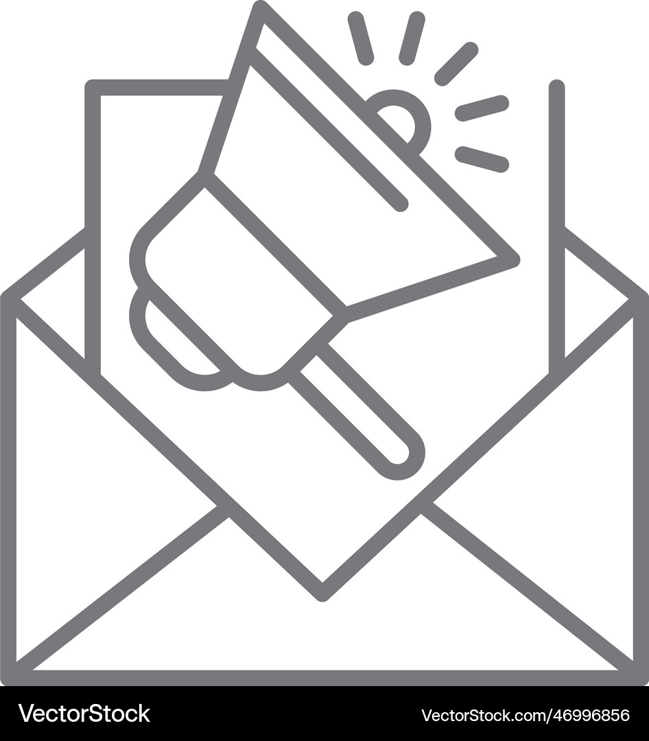 Email marketing icon with black outline style Vector Image