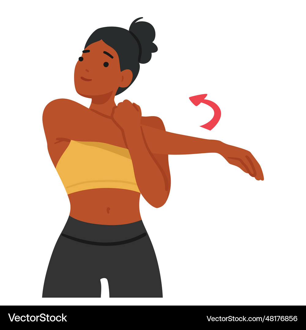 Female character gracefully stretches her Vector Image