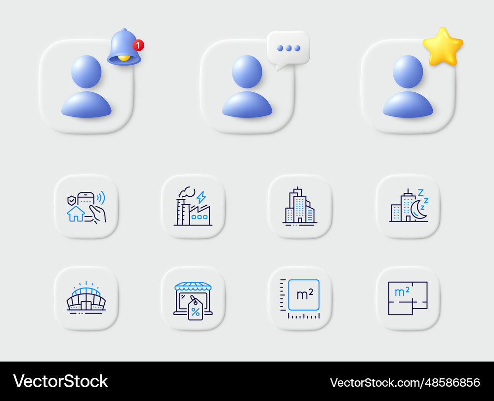 Floor plan square meter and electricity factory Vector Image