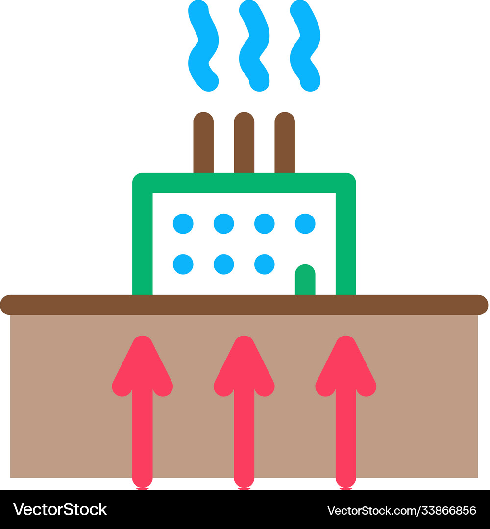 Geothermal heating factory icon outline Royalty Free Vector