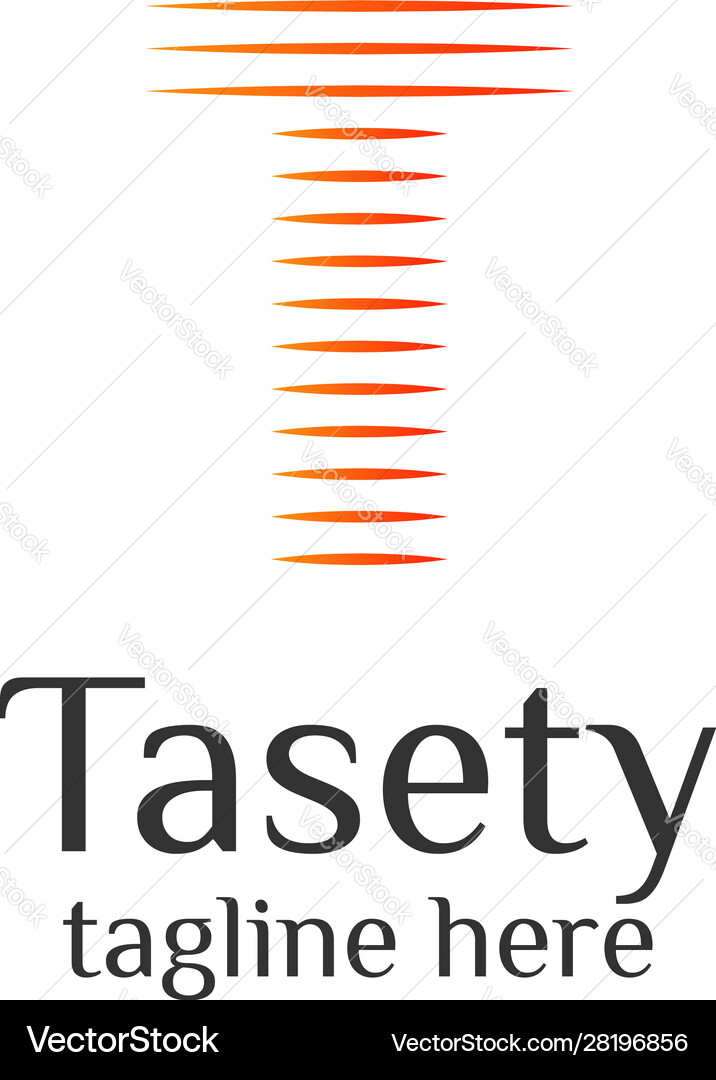Minimalist letter t with wave water logo template Vector Image