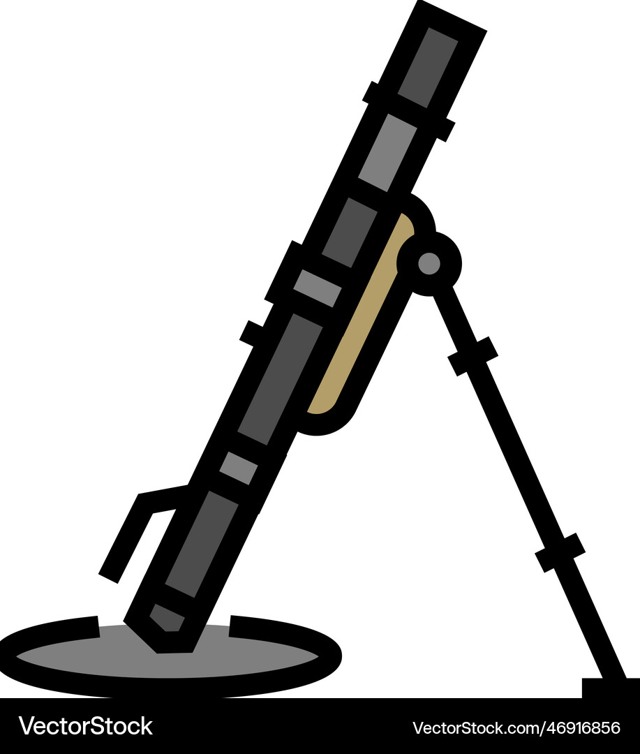 Mortar weapon military color icon Royalty Free Vector Image