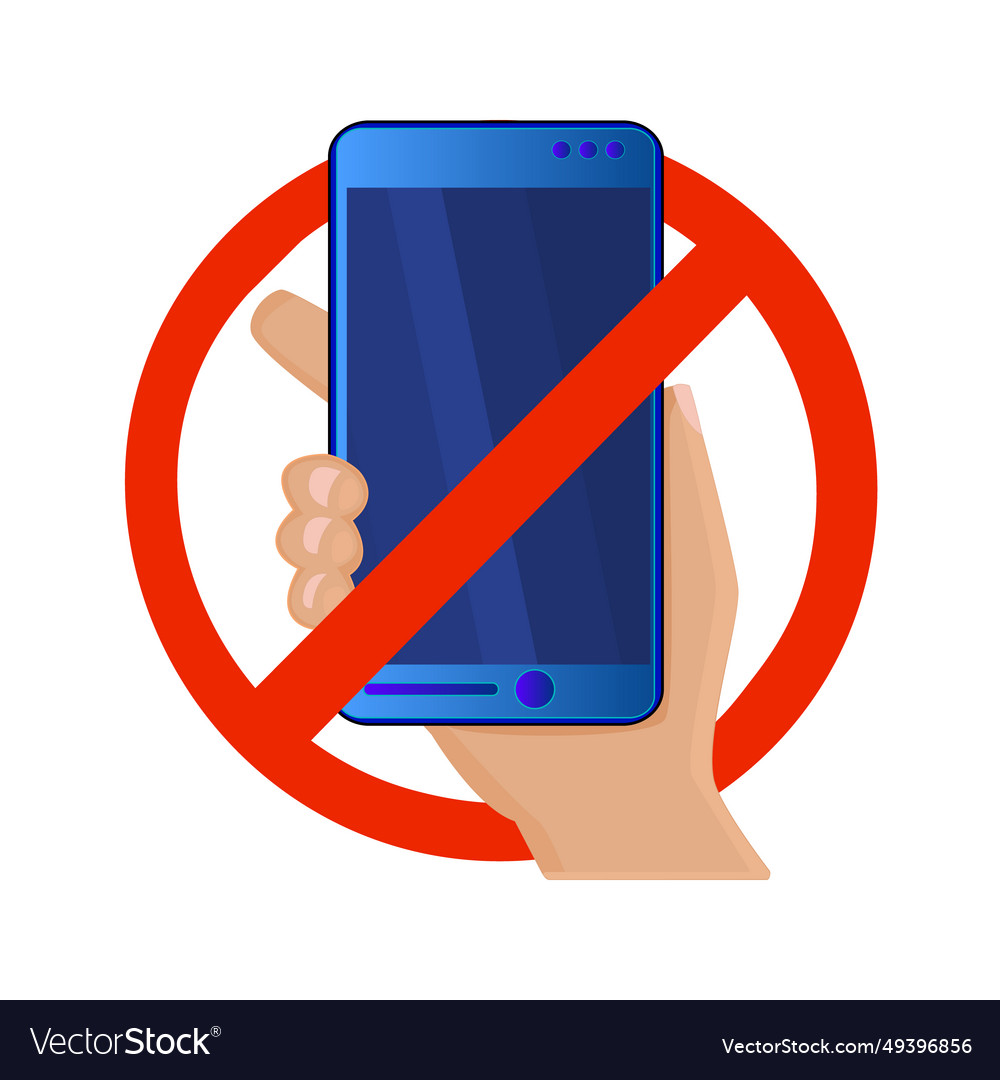 Phone forbidden sign isolated on white background Vector Image