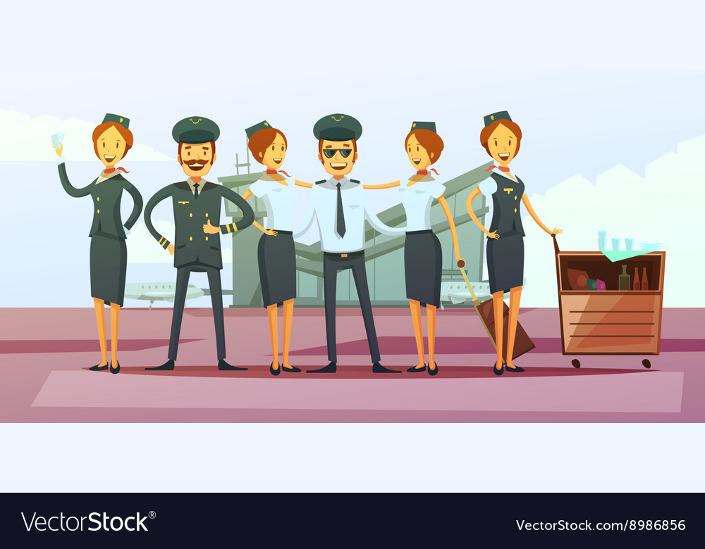 Plane crew background Royalty Free Vector Image
