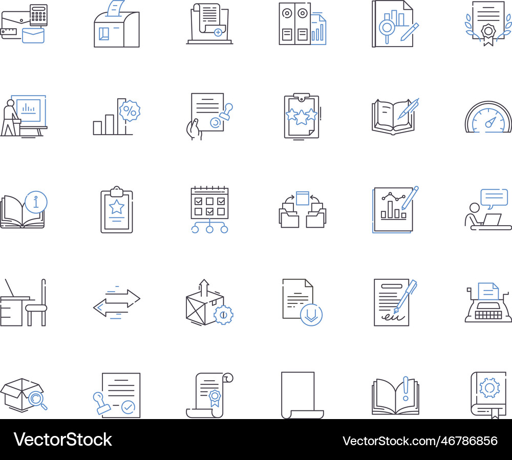Professional realm line icons collection Vector Image