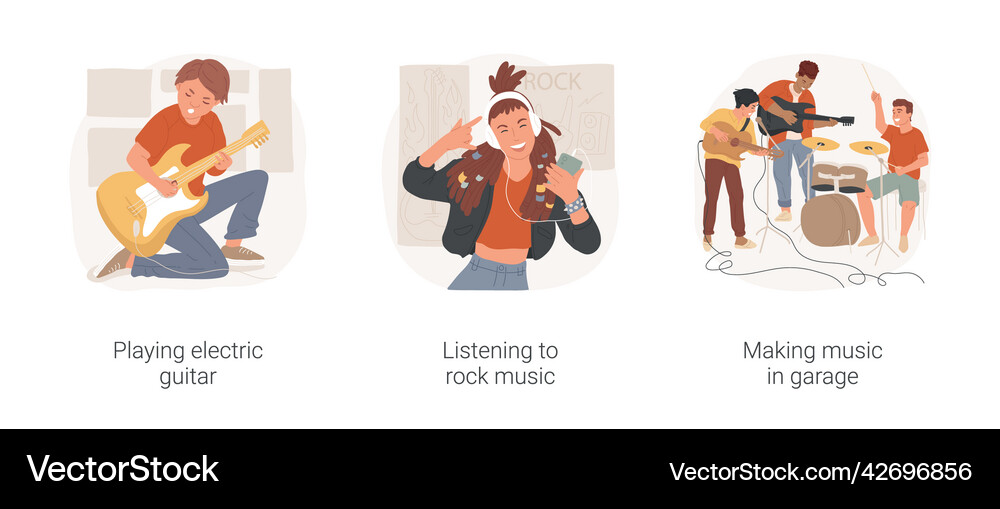 Rock music isolated cartoon Royalty Free Vector Image