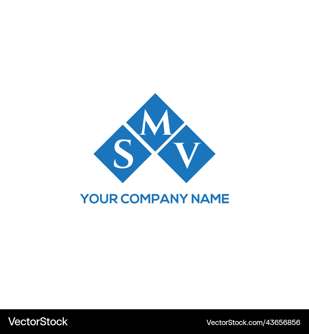 Smv letter logo design on white background Vector Image