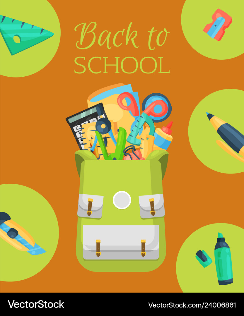 Back to school poster banner kids Royalty Free Vector Image