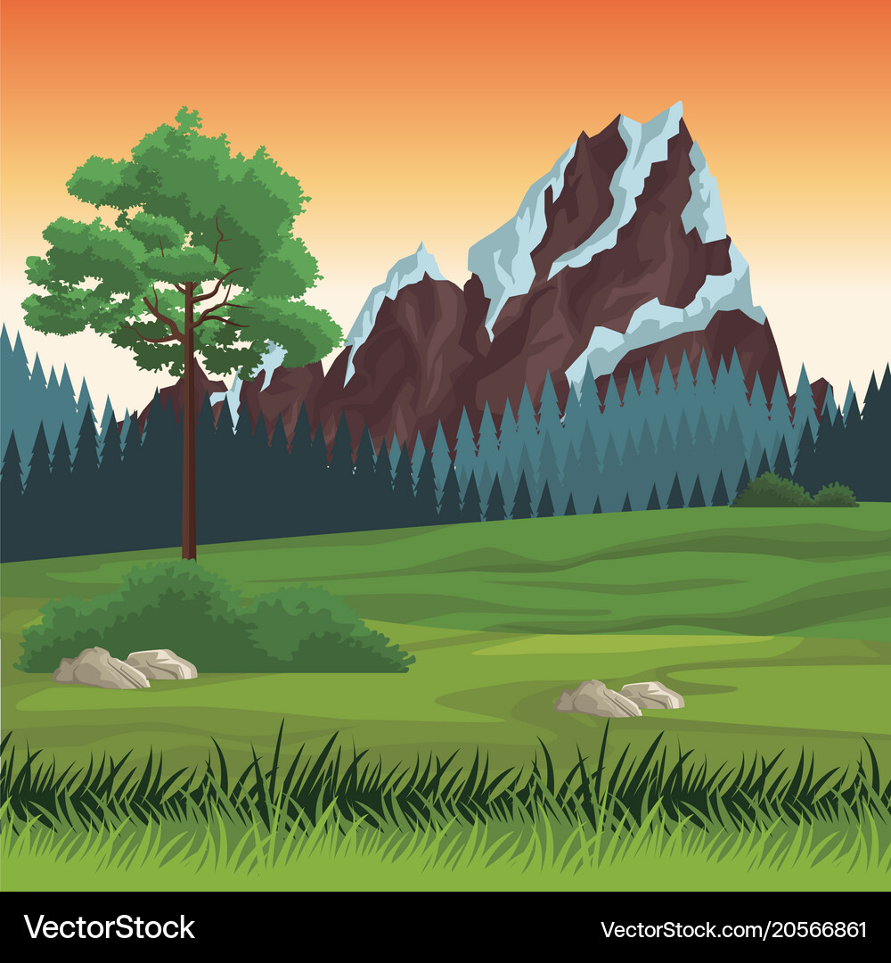 Beautiful nature landscape Royalty Free Vector Image