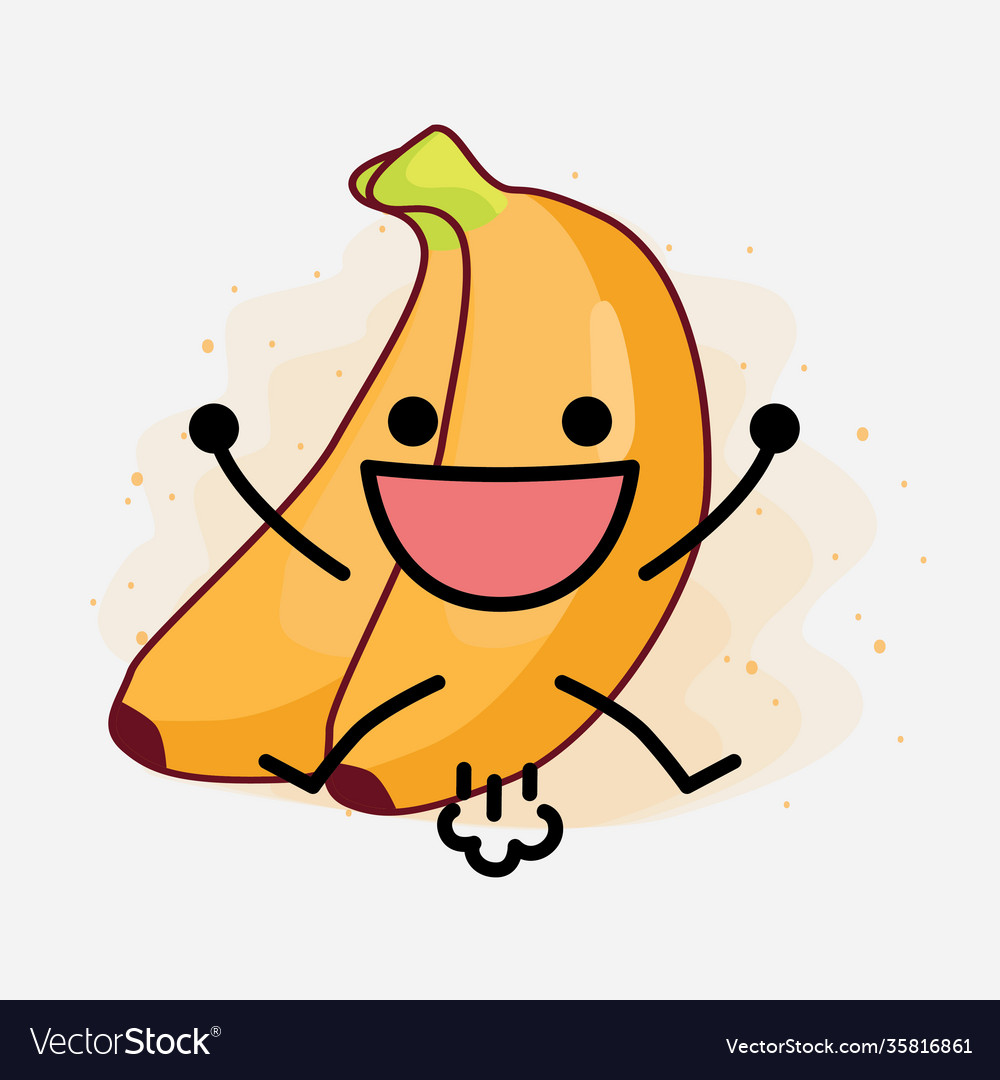 Cute banana fruit character Royalty Free Vector Image