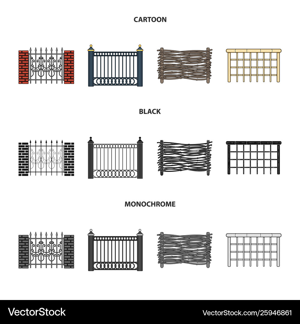 Design gate and fence sign set gate Royalty Free Vector