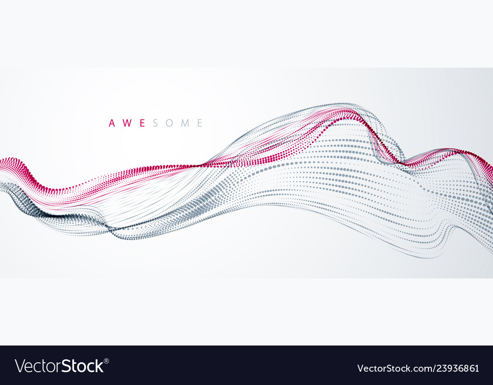 Dynamic particles sound wave flowing dotted Vector Image Dynamic particles sound wave flowing dotted Vector Image