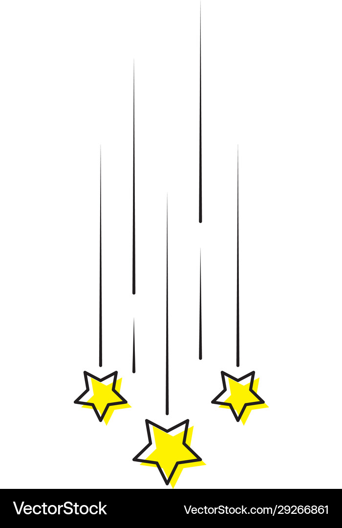 Falling stars icon symbol isolated on white Vector Image