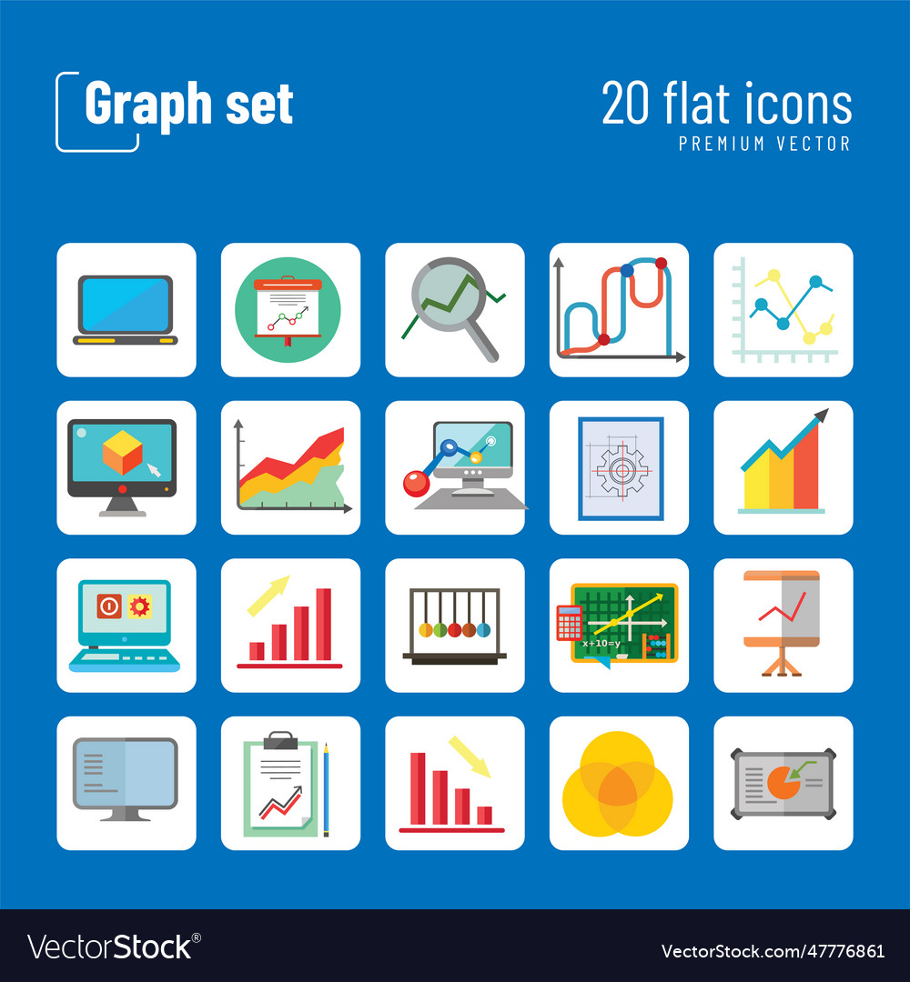 Graph icon set Royalty Free Vector Image - VectorStock