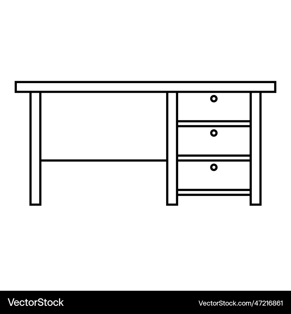 Office table detail icon in line style Royalty Free Vector