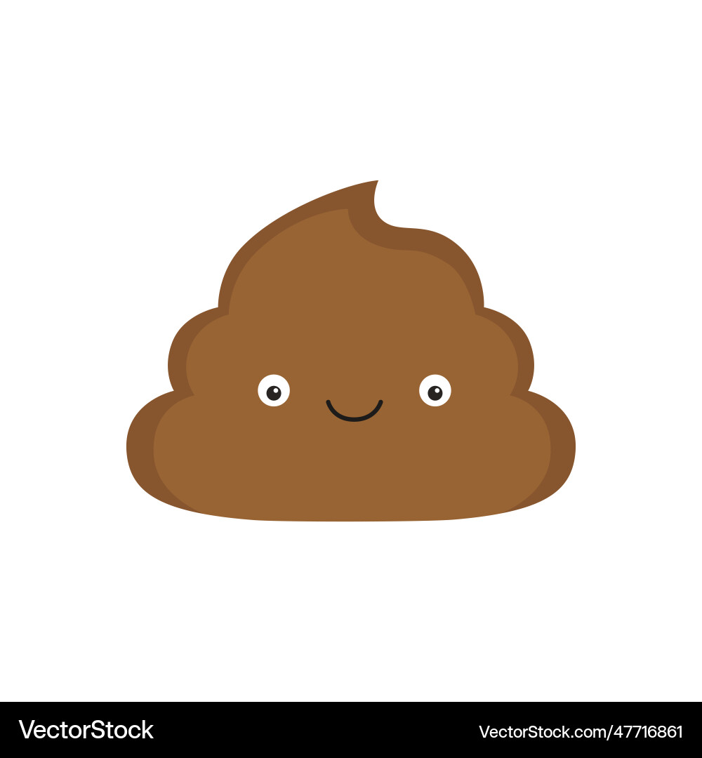 Poop smiles isolated on white Royalty Free Vector Image