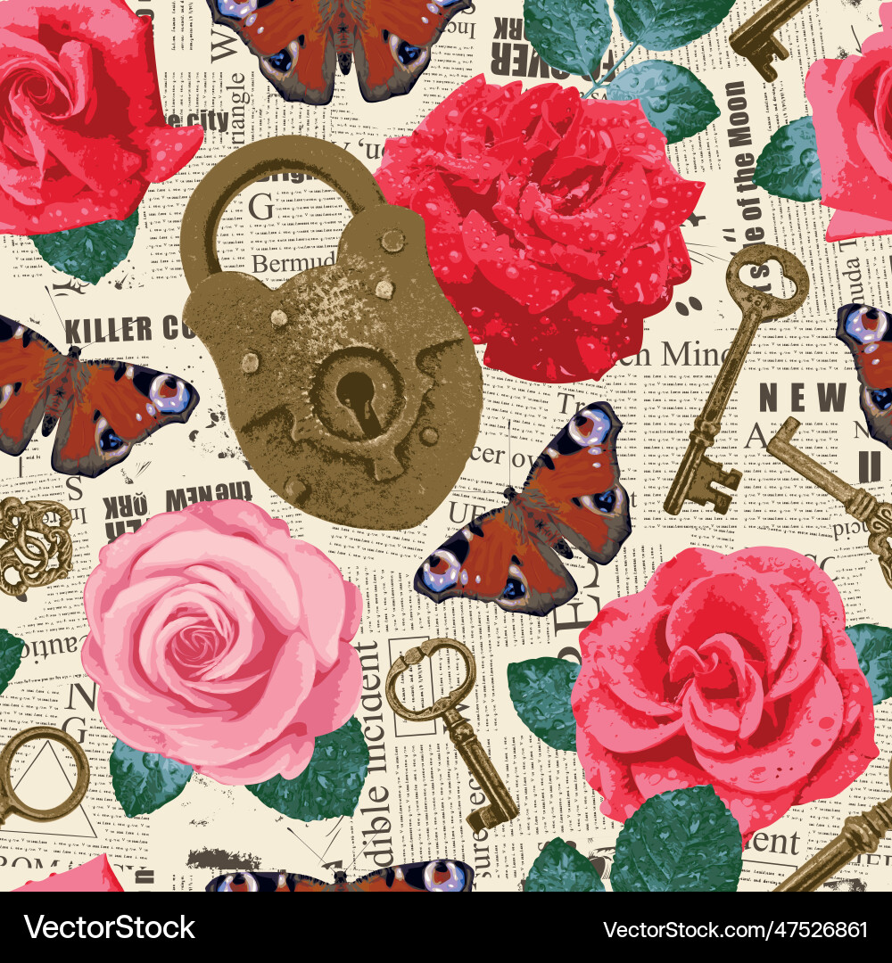 Seamless pattern on theme of love with roses Vector Image