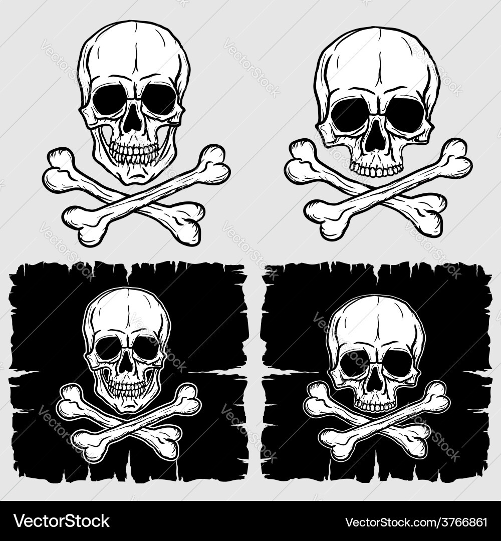 Set of skull and crossbones Royalty Free Vector Image