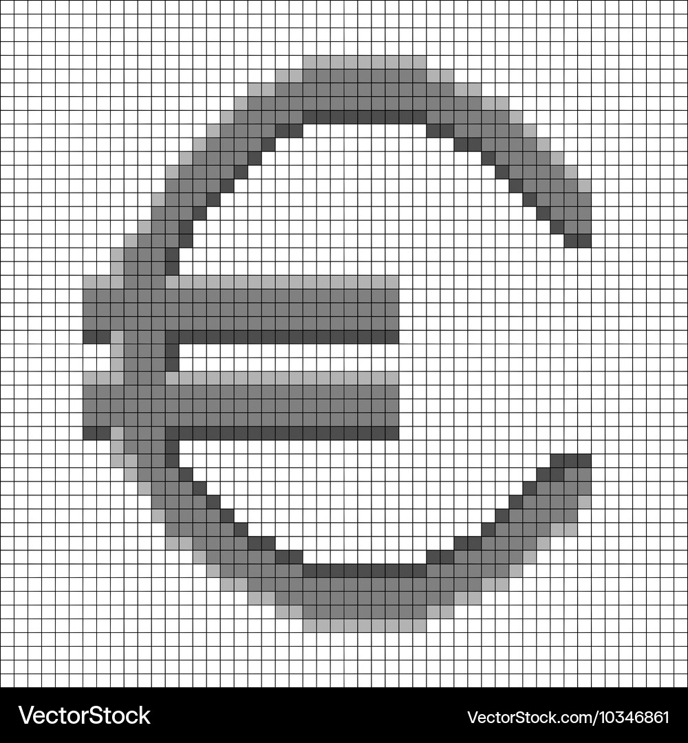 Sign pixel euro grey in grid 508 Royalty Free Vector Image