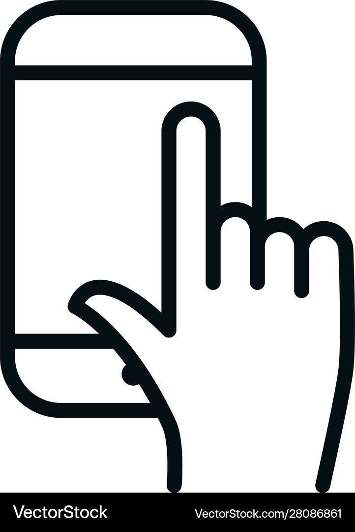 Smartphone hand clicking shopping line style Vector Image