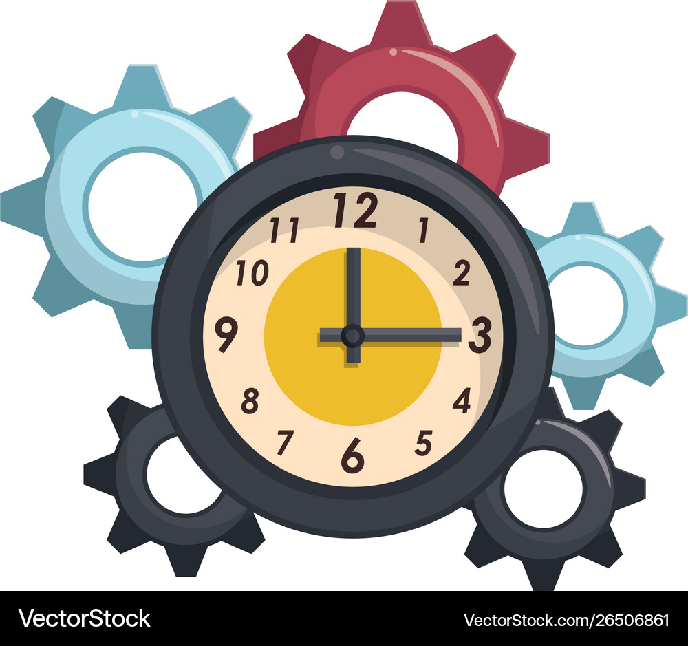 Time clock watch alarm cartoon Royalty Free Vector Image