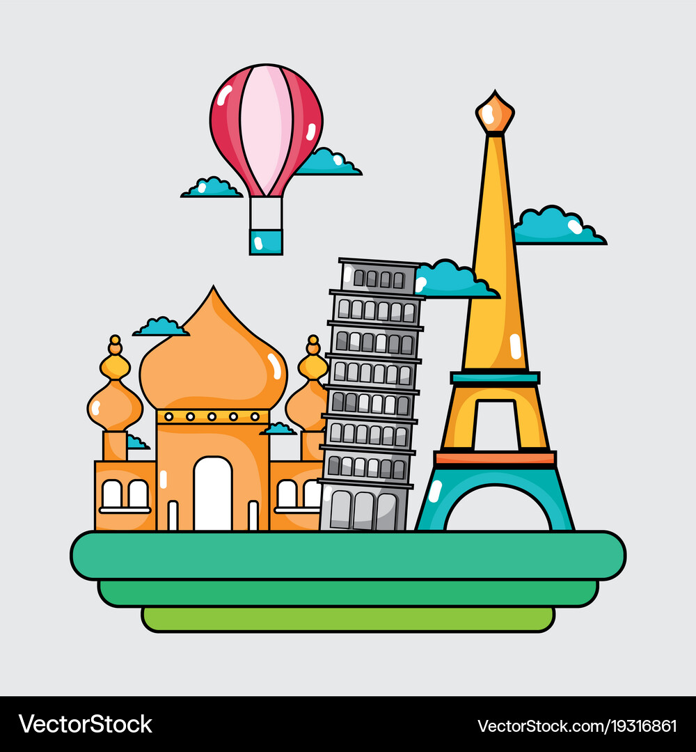 Travel vacation countries to visit Royalty Free Vector Image