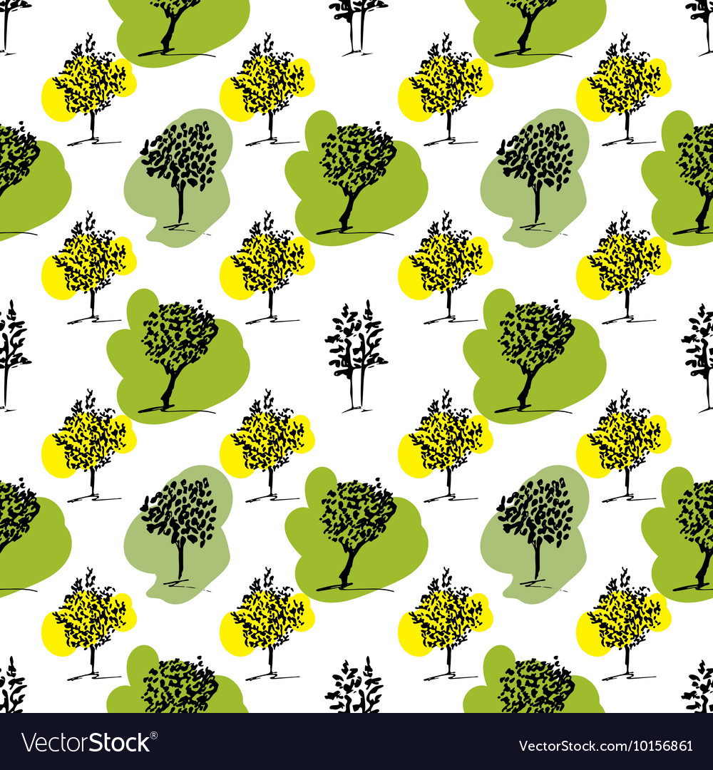 Tree seamless pattern Royalty Free Vector Image