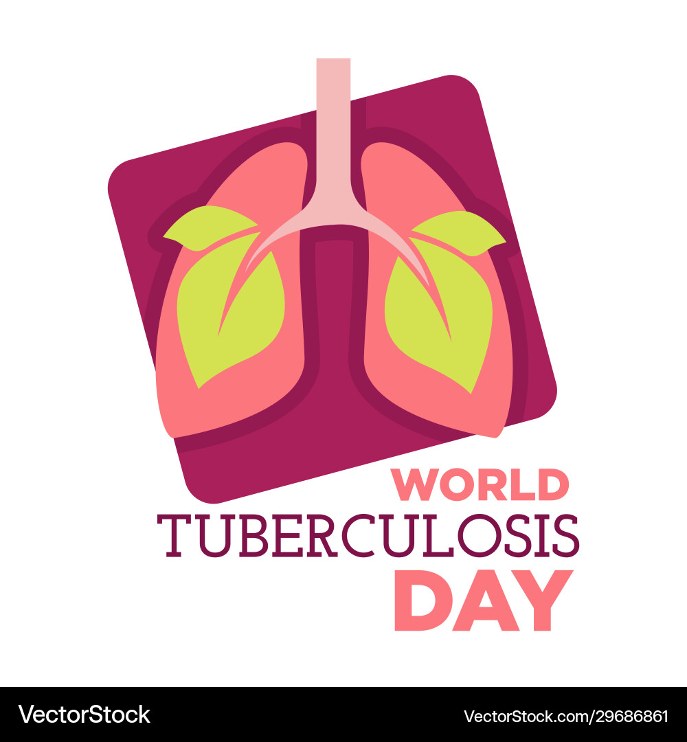 World tuberculosis day banner with lungs as Vector Image