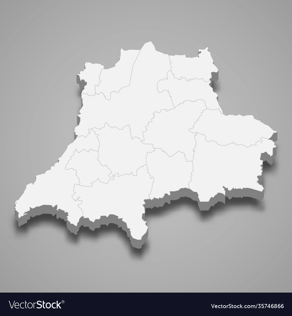 3d isometric map jonkoping is a county Royalty Free Vector